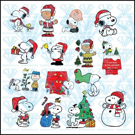 Snoopy Bundle Peanuts Snoopy Snoopy Christmas Bundle Svg Files For