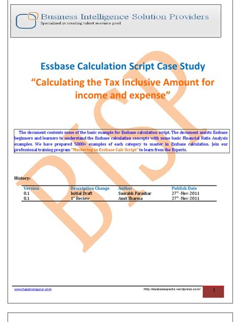 Essbase Calculation Tax Calculation Download Free Pdf Computing
