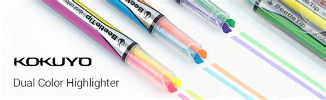 Kokuyo Beetle Tip Dual Color Highlighter Fluorescent
