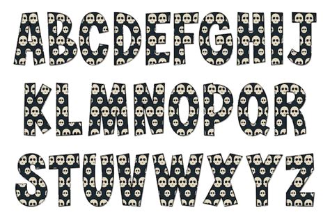 Premium Vector Adorable Handcrafted White Skull Font Set