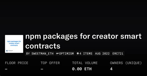 Npm Packages For Creator Smart Contracts Collection Opensea