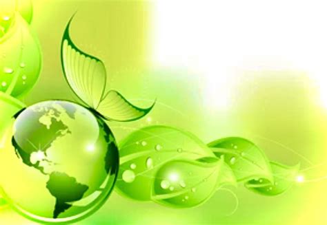 Green Earth With Leaves Frutiger Eco Background Rfrutigereco