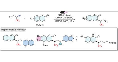Halogen Bond Promoted Direct Cross Coupling Of Trifluoromethylated Alkyl Bromides With Coumarins