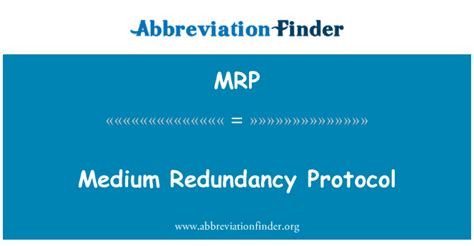 Mrp 代表 介质冗余协议 Medium Redundancy Protocol