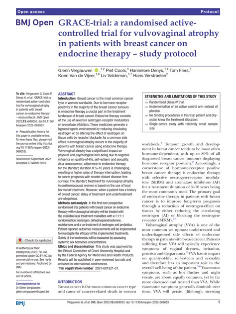 Pdf Grace Trial A Randomised Active Controlled Trial For Vulvovaginal Atrophy In Patients