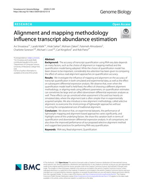 pdf alignment and mapping methodology influence transcript abundance
