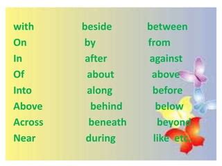 Preposition Parts Of Speech And More Pptx