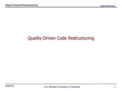 Ppt Quality Driven Code Restructuring Powerpoint Presentation Free