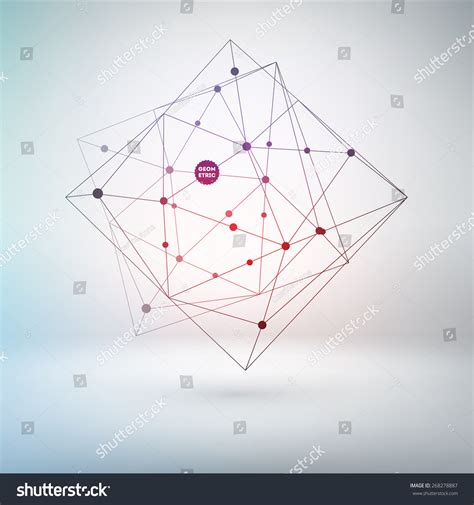 Wireframe Polygonal Element Abstract Background Design Stock Vector