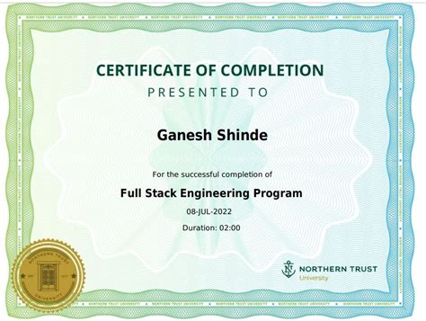 Ganesh Shinde On Linkedin Successfully Completed Java Full Stack Engineering Program