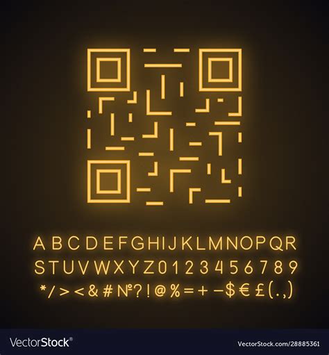 Qr Code Neon Light Icon Royalty Free Vector Image