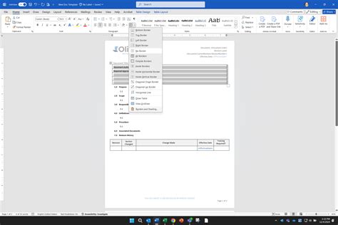 why are the borders in my table not displaying microsoft qanda