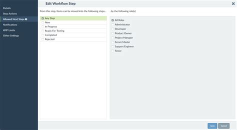 Allowed Next Steps Axosoft Documentation