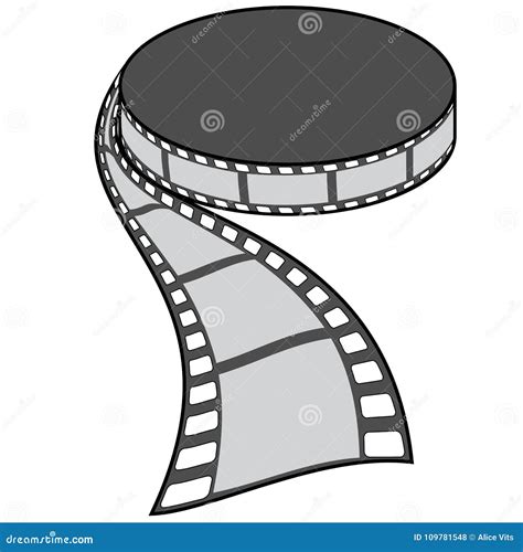Old Fashioned Movie Reel In Perspective Isolated Stock Illustration