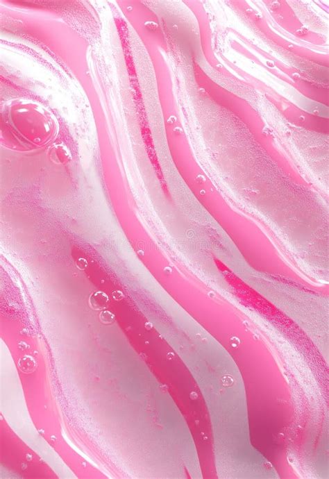 Pink And White Swirling Texture With Glossy Liquid Droplets Stock Image Image Of Pattern
