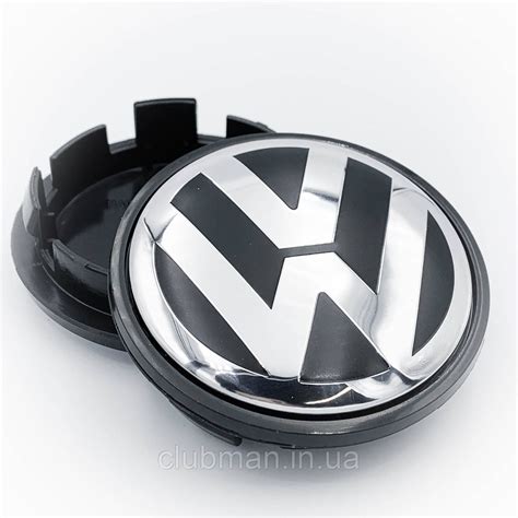 Ковпачки (заглушки) в литі диски VW (Фольцваген) 56 мм Хром лого, Чорні ...