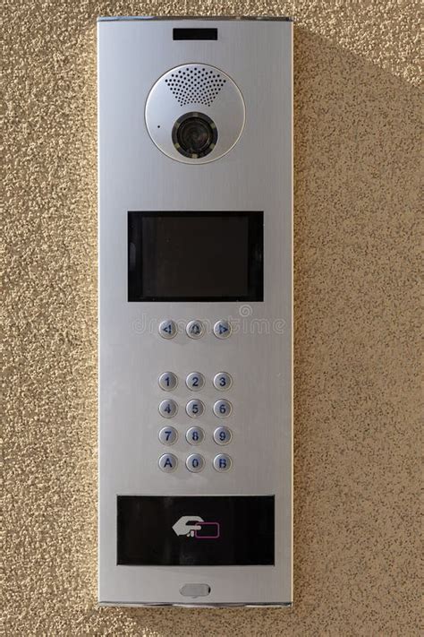modern intercom system with camera keypad and contactless card reader