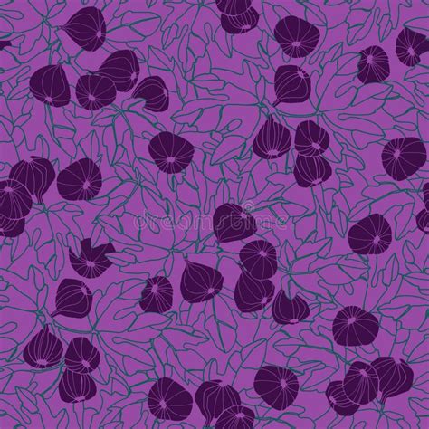 Seamless Pattern Fig Tree Branches With Fruit Colofull Vector
