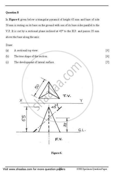 Technical Drawing 2012 2013 English Medium Icse Class 10 Question