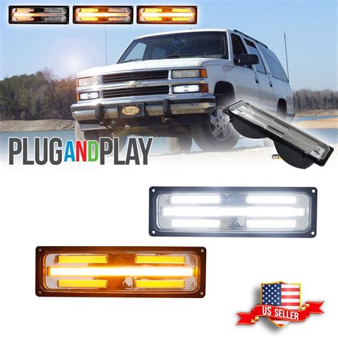 Gtinthebox Clear Switchback Led Drl Signal Lights 1988 1998 Gmc Chevy C
