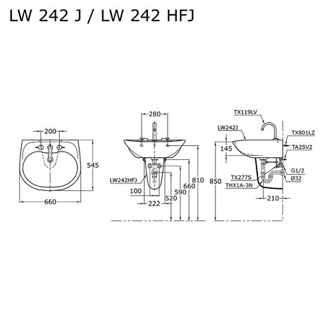 Sanitary Ware, Lavatory, Pedestal Lavatory, LW242J-LW242HFJ