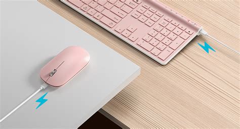 Chesona Wireless Keyboard And Mouse Combo Bluetooth Rechargeable Full Size Multi Device