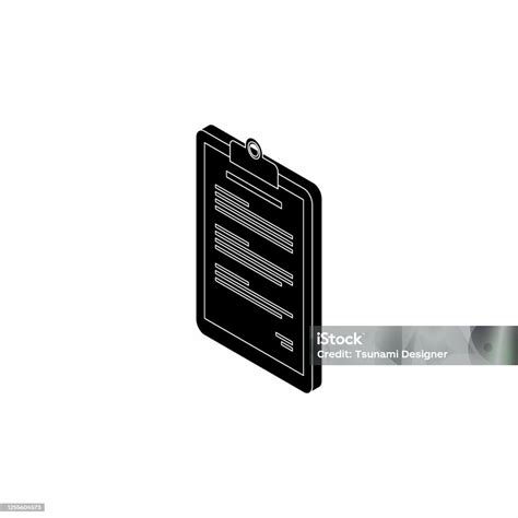 Clipboard Isometric Left View White Outline Icon Vector Isometric Stock Illustration Download