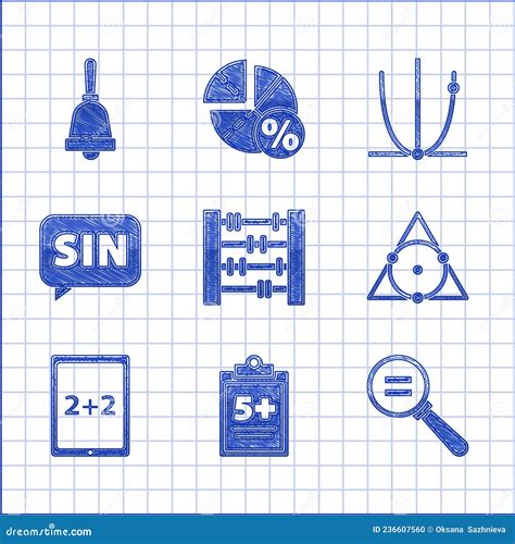 Set Abacus Test Or Exam Sheet Calculation Triangle Math Tablet With Calculator Mathematics