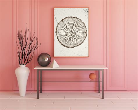Tree Log Cross Section Printable Wall Art By Exhibitleah Etsy