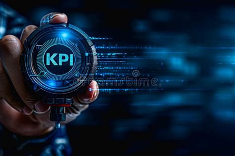Businessman Holding Kpi Icons Performance Metrics And Data Analysis