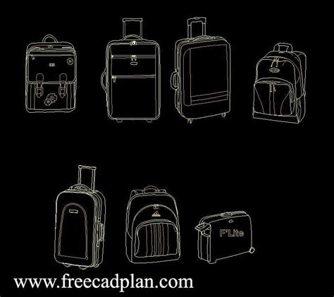 Suitcase Dwg Cad Block Download Free Cad Plan
