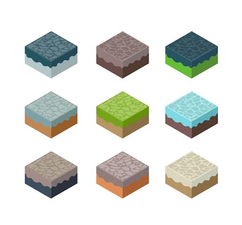 Premium Vector A Set Of Isometric Terrain