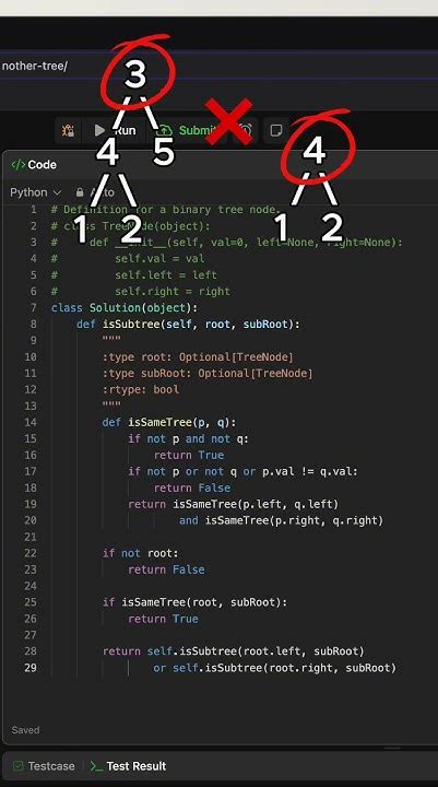Leetcode 572 Subtree Of Another Tree Shorts Coding Python Youtube