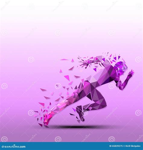 Vector Runner Abstract Geometric Running Man Illustration Side View Vector Runner Abstract Geometric Running Man Illustration Side View