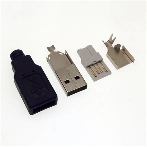 Set In Usb A Male Plug With Protective Cover Soldering Wire Usb Connector In Data