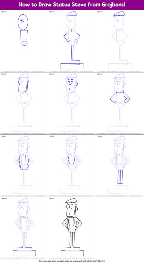 How To Draw Statue Steve From Grojband Grojband Step By Step DrawingTutorials Com