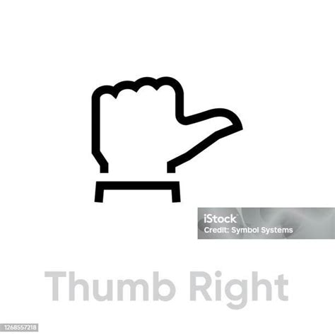 오른쪽 아래 아이콘을 엄지 손가락 편집 가능한 선 벡터입니다 디자인에 대한 스톡 벡터 아트 및 기타 이미지 디자인 미국