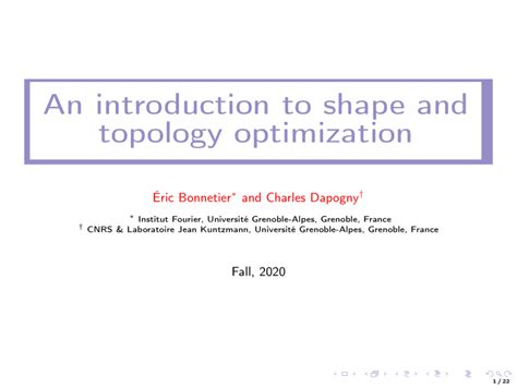 [ppt] An Introduction To Shape And Topology Optimization Ric Bonnetier Powerpoint Presentation