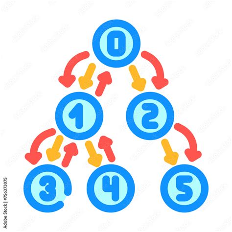 Depth First Search Dfs Color Icon Vector Depth First Search Dfs Sign