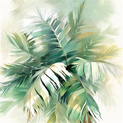 Premium Ai Image Watercolor Modern Leaf Pattern Muted Colors