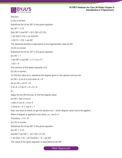 Ncert Solutions For Class 10 Maths Exercise 8 2 Chapter 8 Introduction To Trigonometry