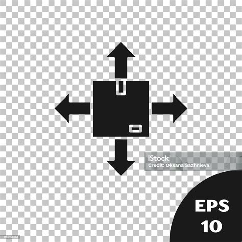 투명 한 배경에 격리 된 트래픽 기호 아이콘 블랙 골판지 상자입니다 상자 포장 소포 기호 배송 운송 및 배송 벡터 일러스트레이션 나무 상자에 대한 스톡 벡터 아트 및 기타
