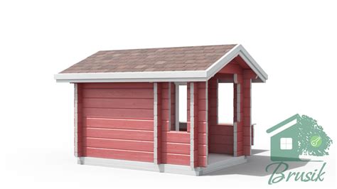 Дитячий будиночок із дерева Оленка для дачі Купити дитячі ігрові деревяні будиночки з бруса