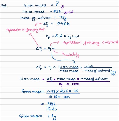 Calculate The Mass Of Compound Molar Mass 256 Gmol ¹ To Be