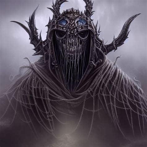 Hyper Realistic Decomposed Cavernous Bog Spider Lich King In Ghost Armor · Creative Fabrica