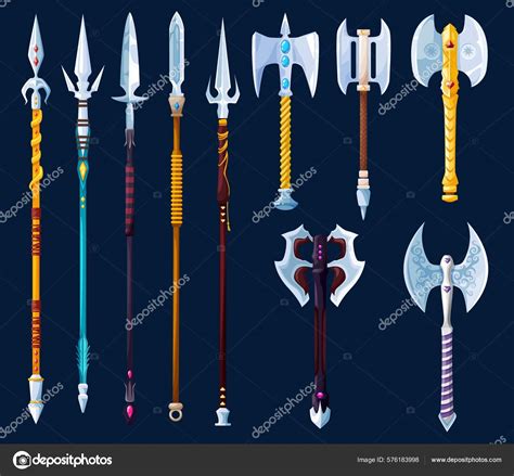 마법의 전사의 판타지 사용자 인터페이스 무기의 스톡 벡터 ©seamartini 576183998