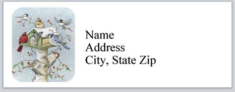 30 Personal Address Labels Cute Birds Winter Scenery Bx 825 Etsy