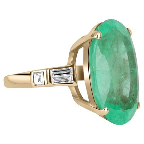 Natural Colombian Emerald Diamond Ring At 1stdibs