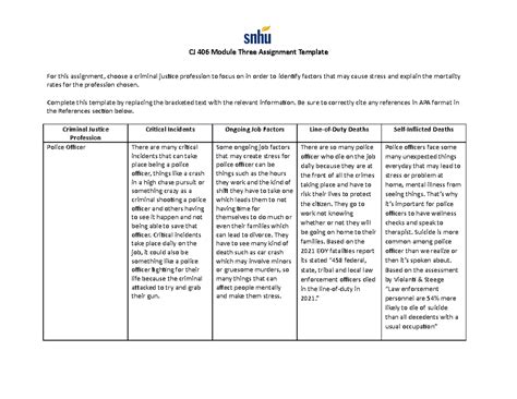 Cj 406 Module Three Assignment Template Complete This Template By Replacing The Bracketed Text