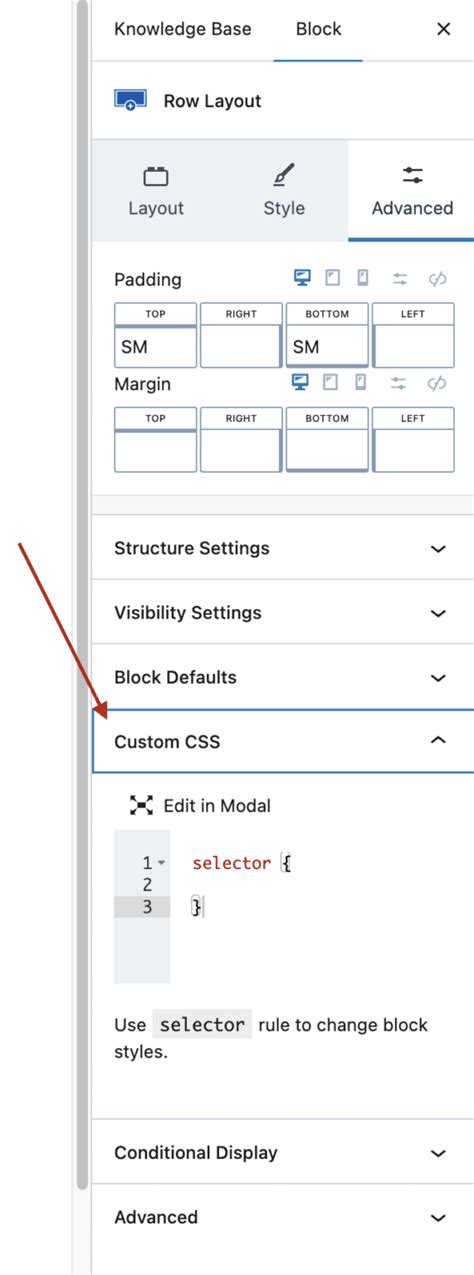 Applying Block Level Custom Css In Kadence Blocks Kadence Wp Documentation